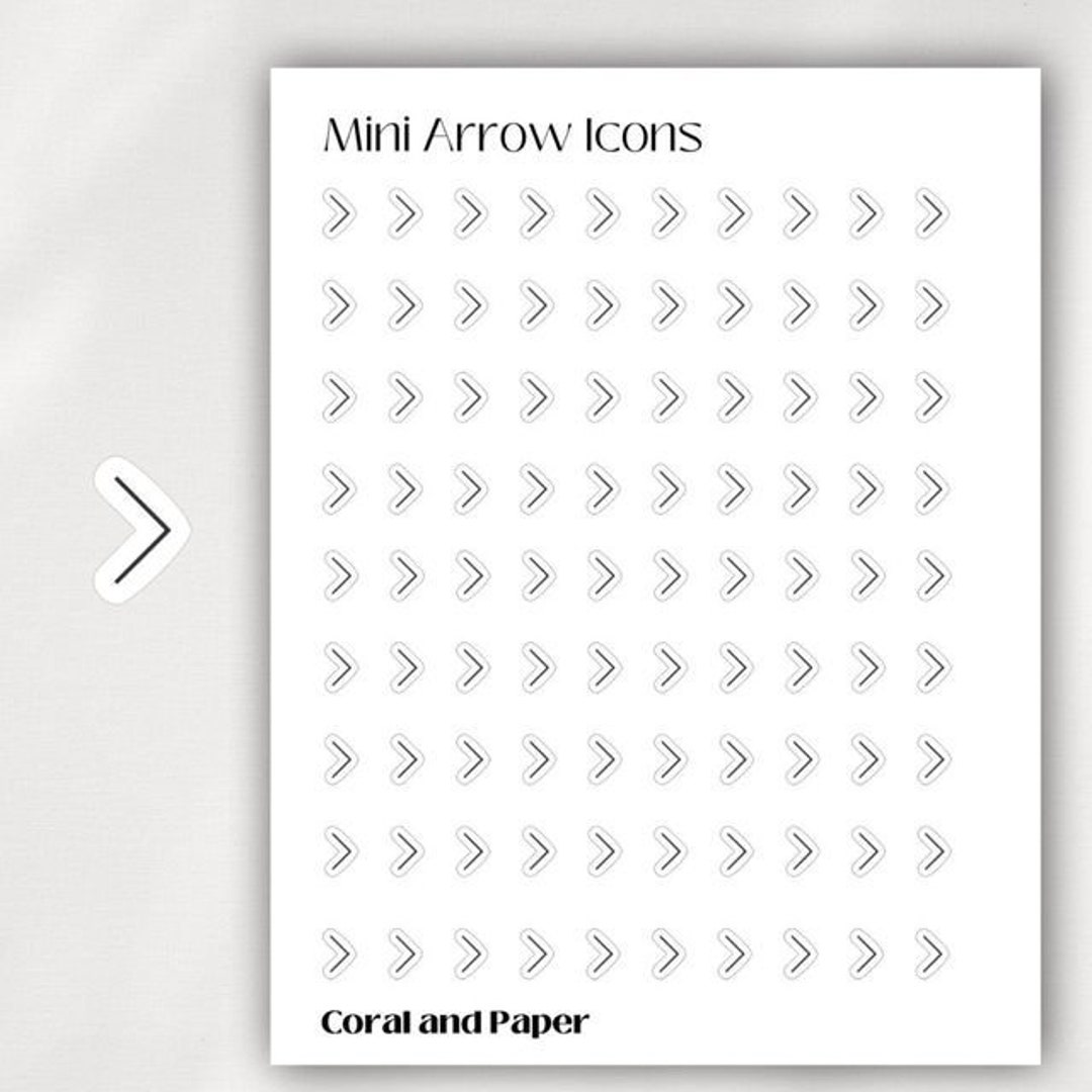 MINI ARROWS Mini Icon Stickers | Minimalist Planner Stickers ...