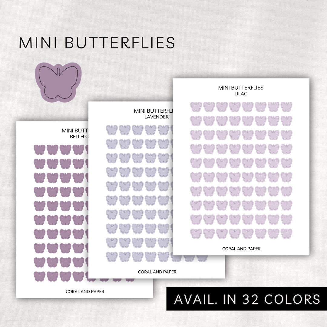 TRANSPARENT MINI BUTTERFLIES - Minimal & Functional Planner Stickers ...