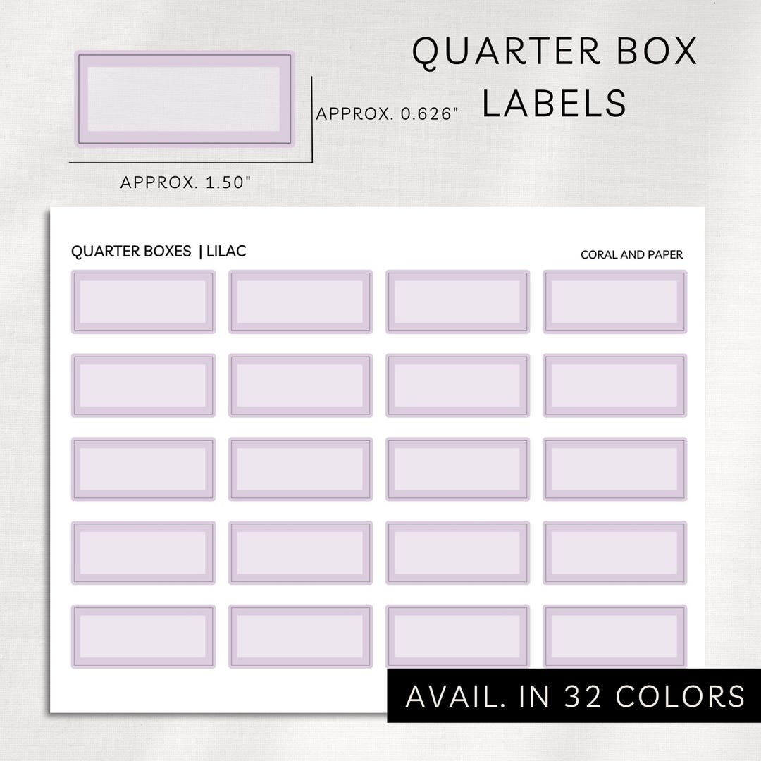 QUARTER BOX LABELS Functional Planner Stickers | Minimalist Planning ...