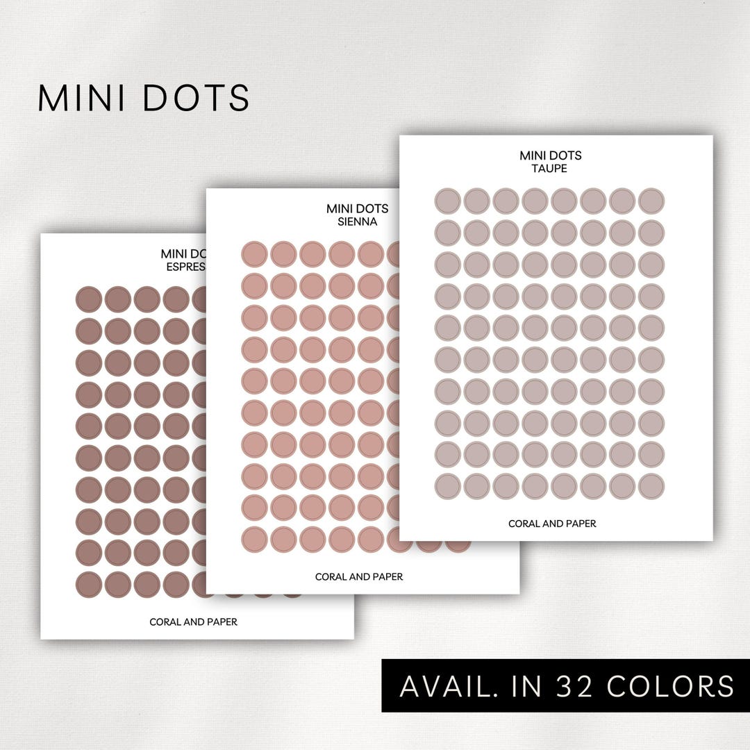 TRANSPARENT MINI DOTS - Minimal & Functional Planner Stickers | Dots ...
