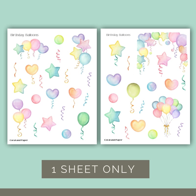 Balloon Stickers - Etsy