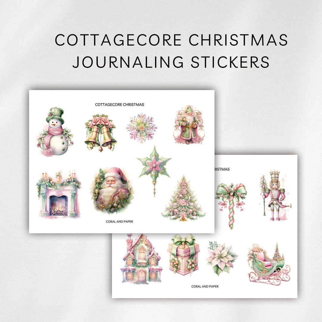 COTTAGECORE CHRISTMAS - Journaling Stickers | Deco Stickers | Planner ...