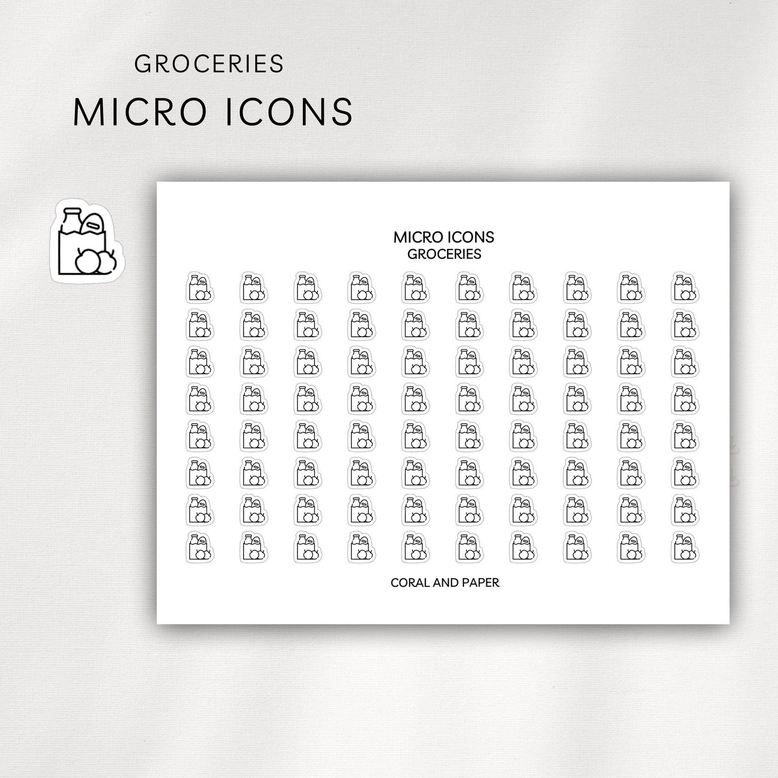 Groceries Micro Icons | Tiny Functional Icons for Grocery Trips, Food ...
