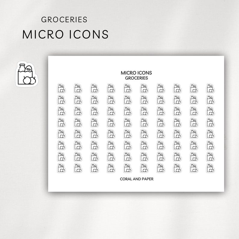 Groceries Micro Icons | Tiny Functional Icons for Grocery Trips, Food ...