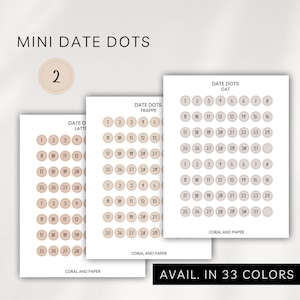 DATE MINI DOTS - Minimal Functional | Dots Planner Stickers | Tiny ...