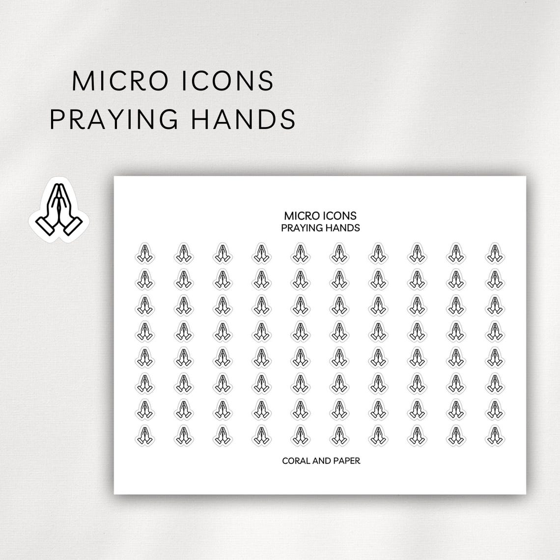 Praying Hands Micro Icons | Faith Planner Stickers | Prayer Tracker ...