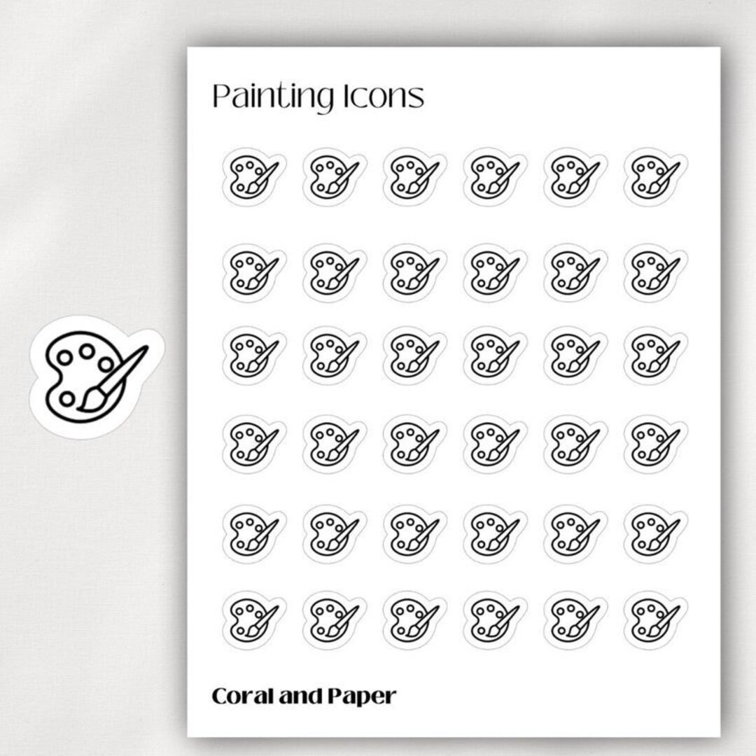 PAINTING - COLOR PALLET - Mini Icon Stickers | Minimalist Planner ...