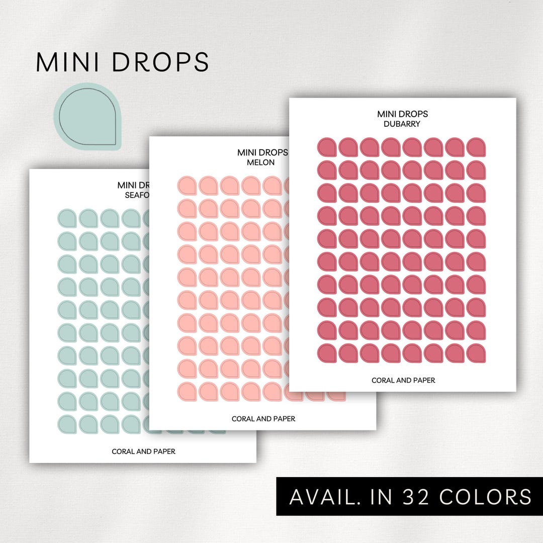 TRANSPARENT MINI DROPS Planner Stickers | Minimalist Planning | Drops ...