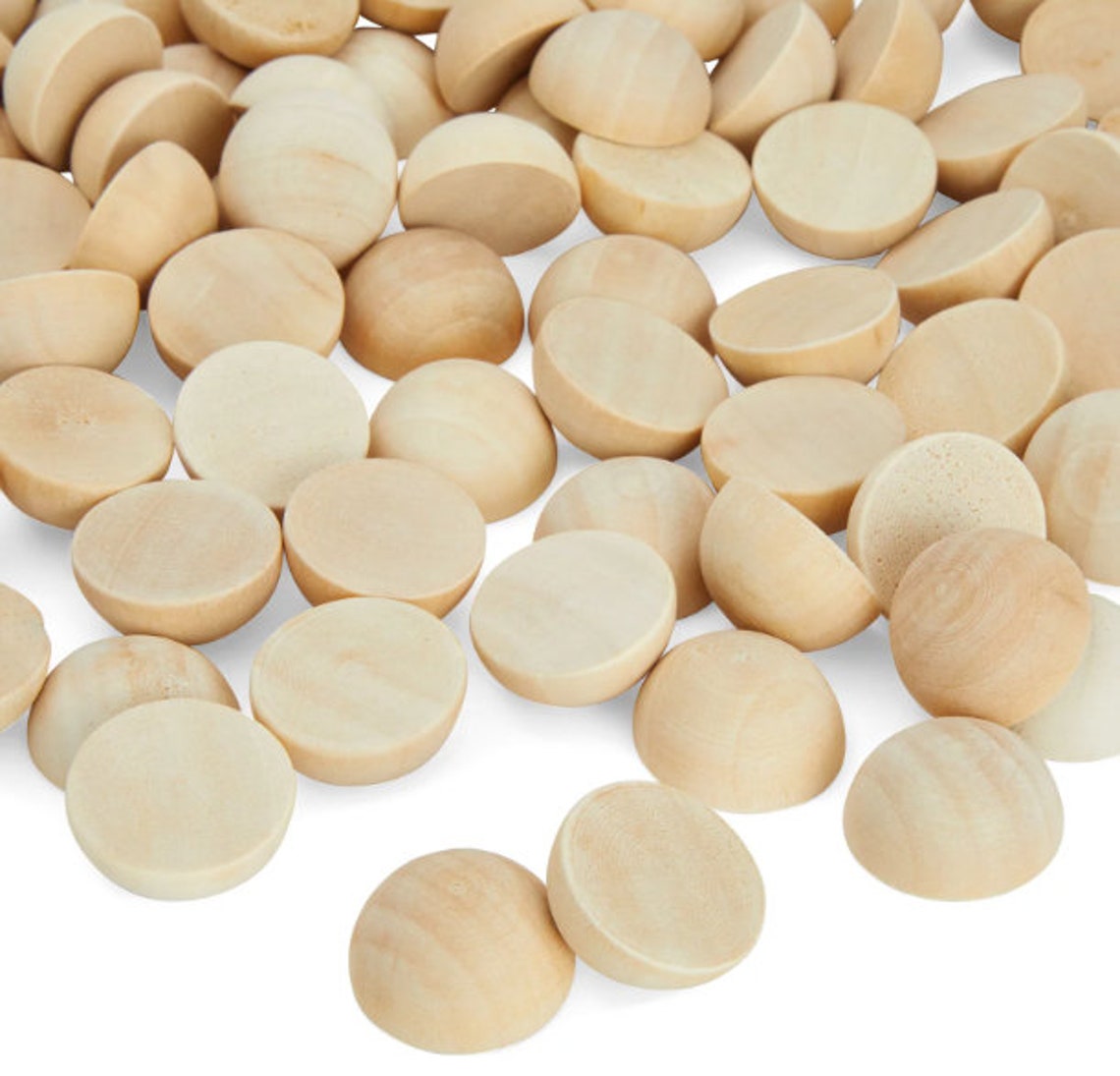 Pack Half Wooden Spheres for Crafts, 1-inch Split Wood Balls for Home ...