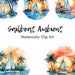 Sailboat Watercolor Clip Art Summer Tropical Clip Art Palm Tree Clip ...
