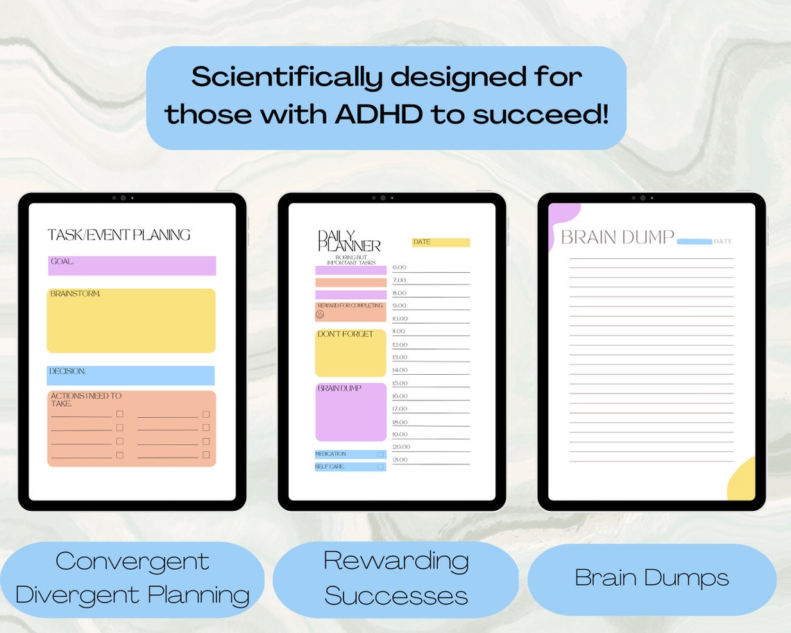 ADHD Planner Adult, Adhd Planner Print, Adhd Plan, Adhd Daily Planner ...