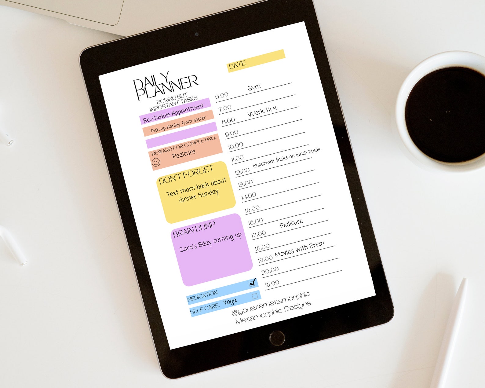 Adhd Planner Adult Adhd Planner Print Adhd Plan Adhd Daily Planner