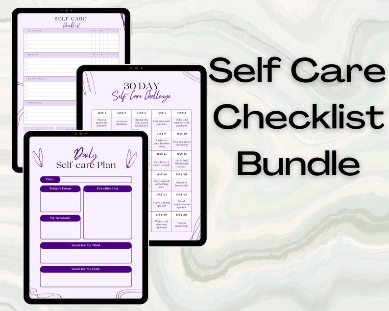 Self Care Checklist, 30 Self Care Challange, Self Care Plan, Habit ...