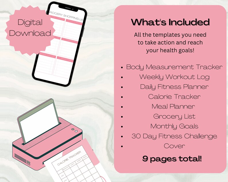 Fitness Planner, Weight Loss Tracker, Calorie Tracker, Fitness Plan ...