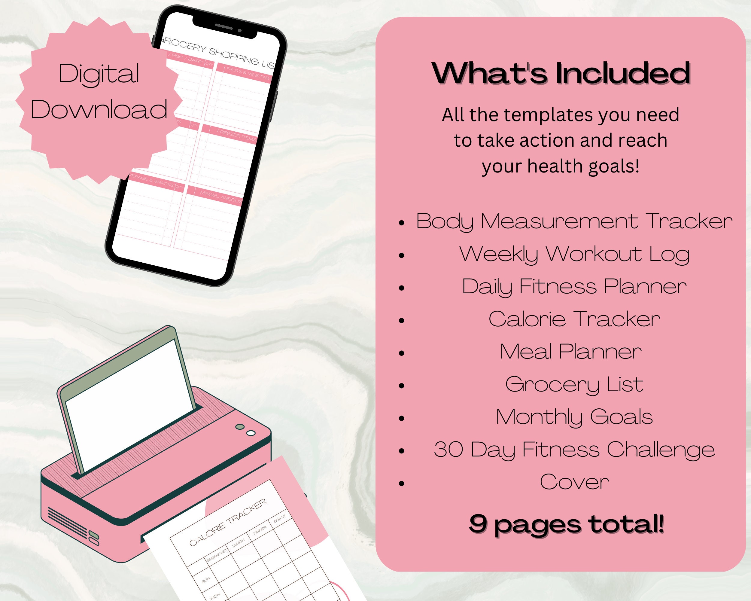 Fitness Planner, Weight Loss Tracker, Calorie Tracker, Fitness Plan ...