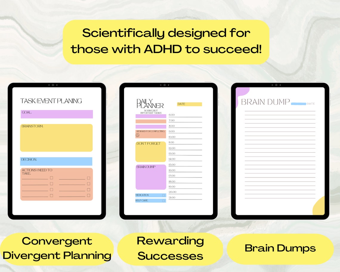 ADHD Planner ADHD Printable Planner Adhd Adult Planner Adhd - Etsy