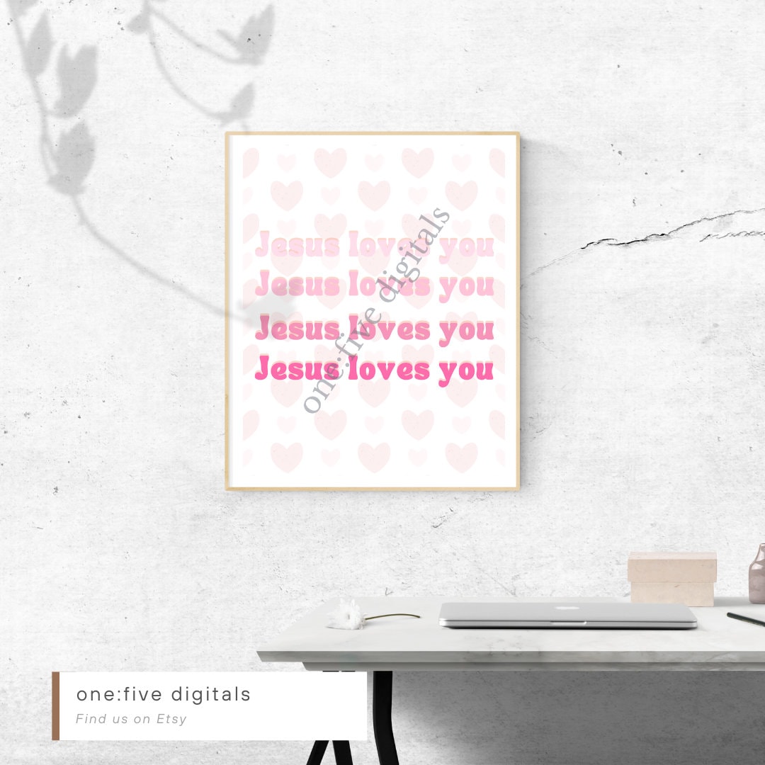 Jesus Loves You Poster, Church Decor, Sunday School, Children’s Church ...