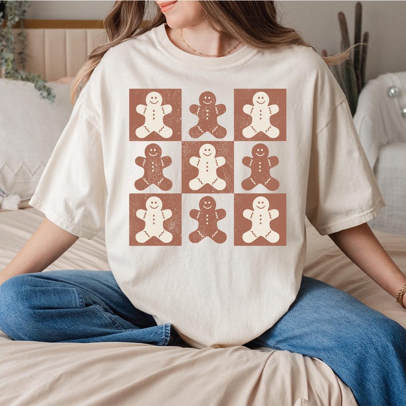 Vintage Brown Checkered Gingerbread Man PNG, Trendy Distressed ...