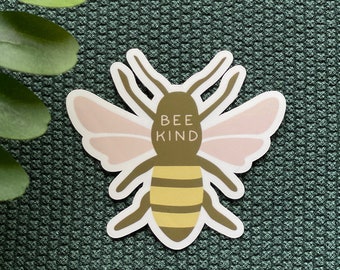 Be Kind Cute Bee With Flowers and Honeycomb Vinyl Stickers - Etsy