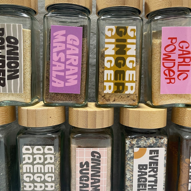 Colorful Spice Labels | PDF & JPG Files, Trendy Spice Labels, Digital ...