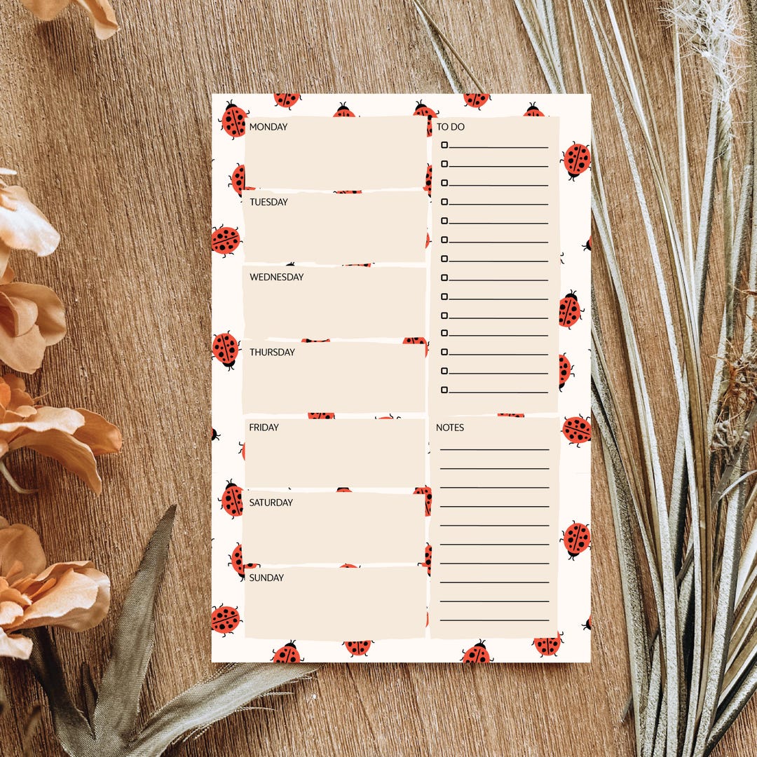 Ladybug Weekly Planner | PDF Digital Download - Etsy