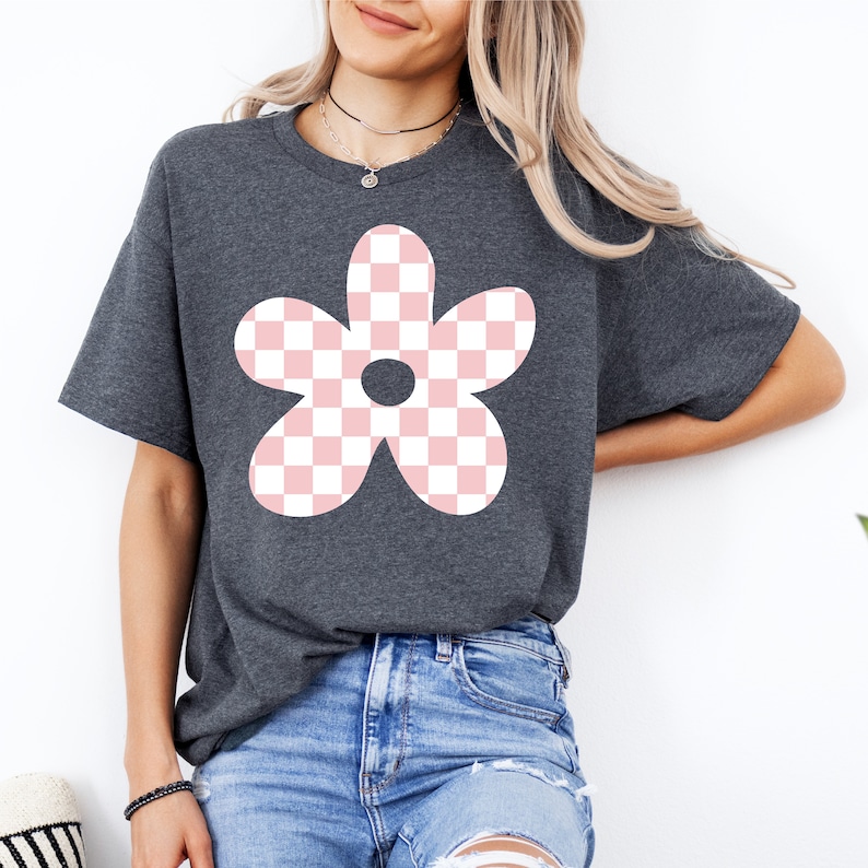 Checkered Flower | PNG Design - Etsy