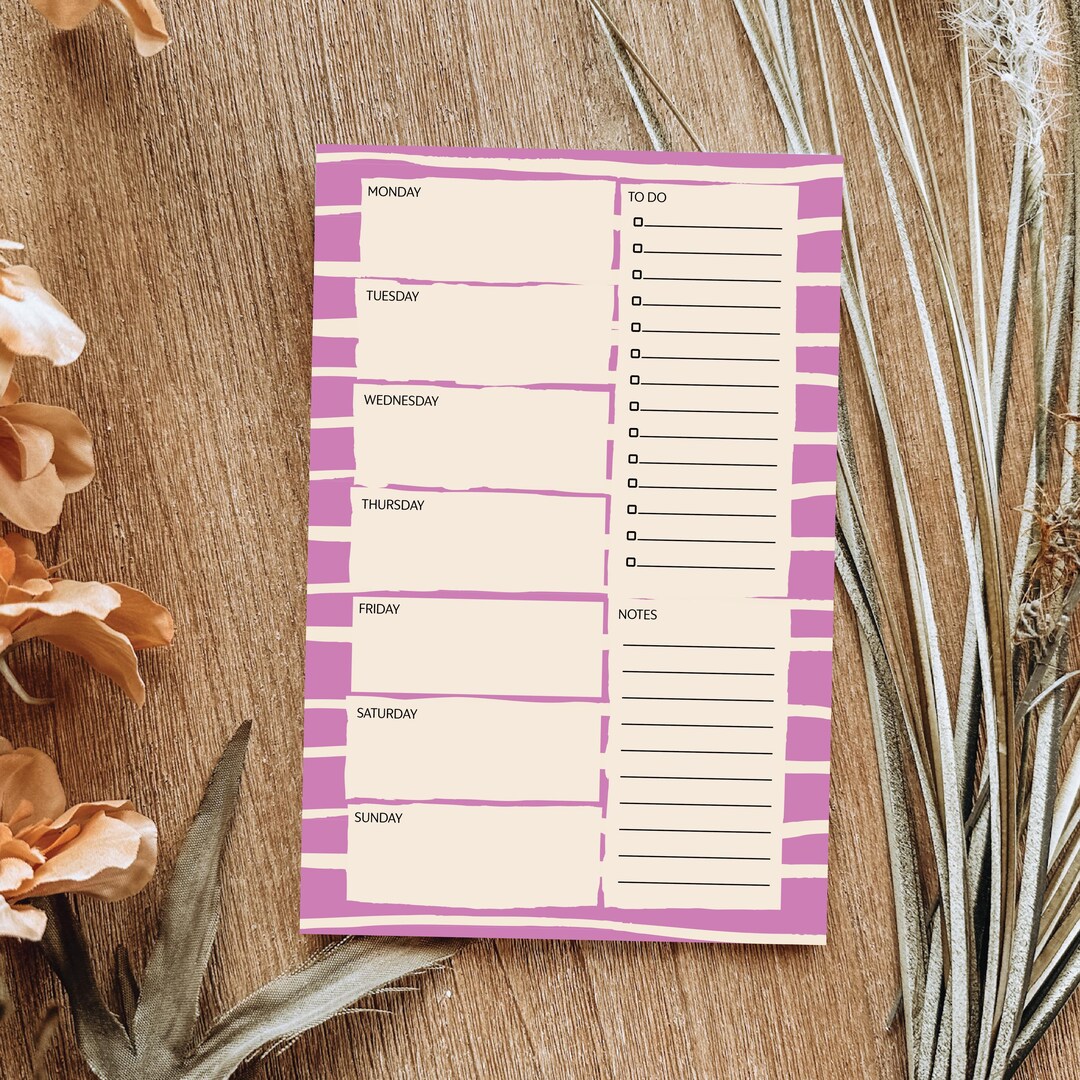 Purple Stripe Weekly Planner | PDF Digital Download - Etsy