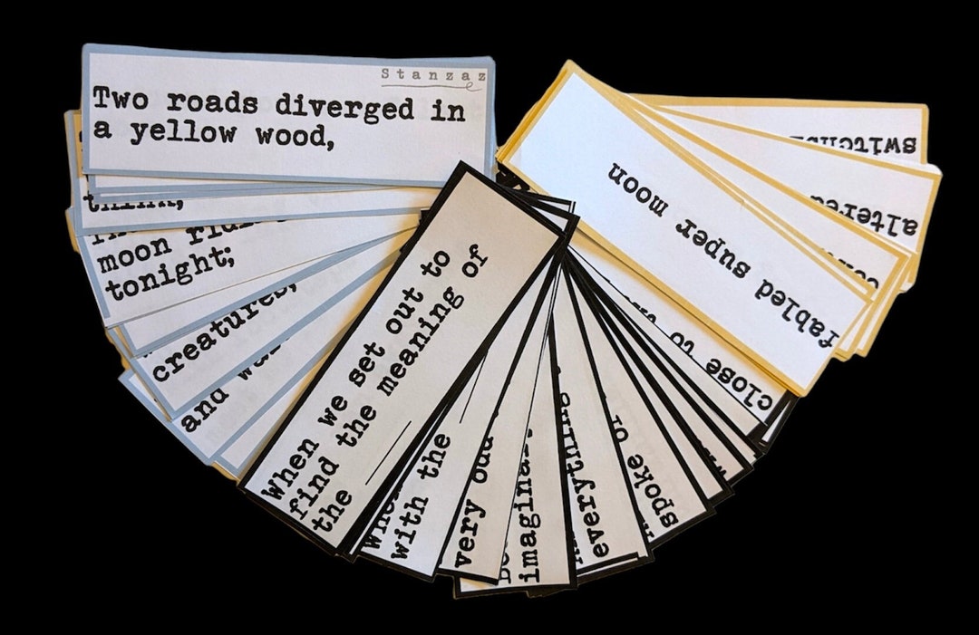 Poetry Card Game -- Print and Play - Etsy