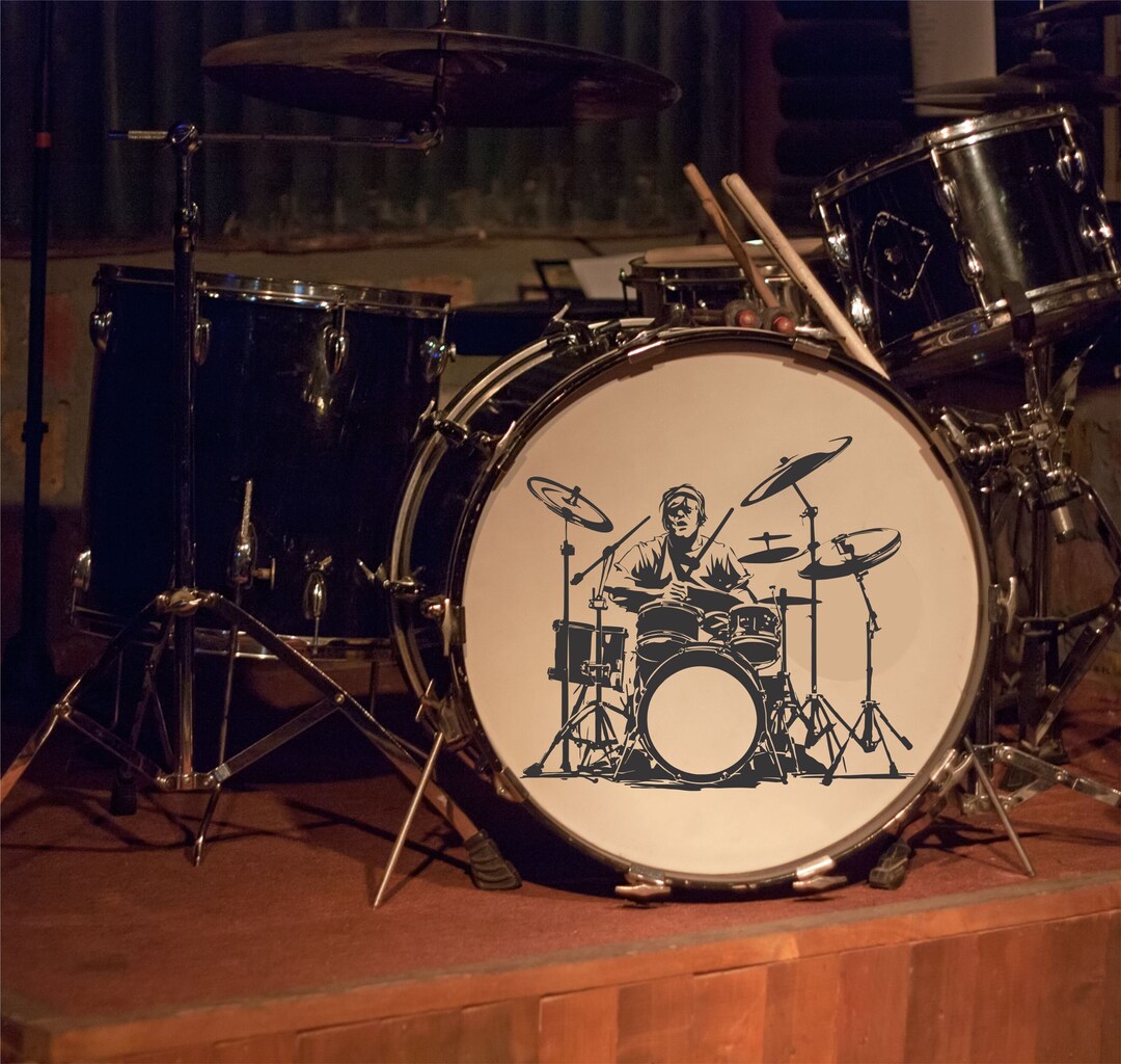 Drummer Wall Vinyl Sticker / Drumset Logo Sticker Decal Wall - Etsy