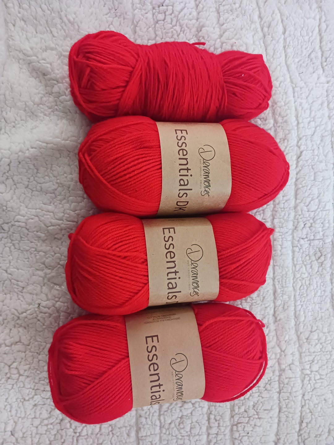 Lot of 4 Skins of Poppy Red DK Yarn Fine Yarn 1,200 Yards 400 Grams - Etsy