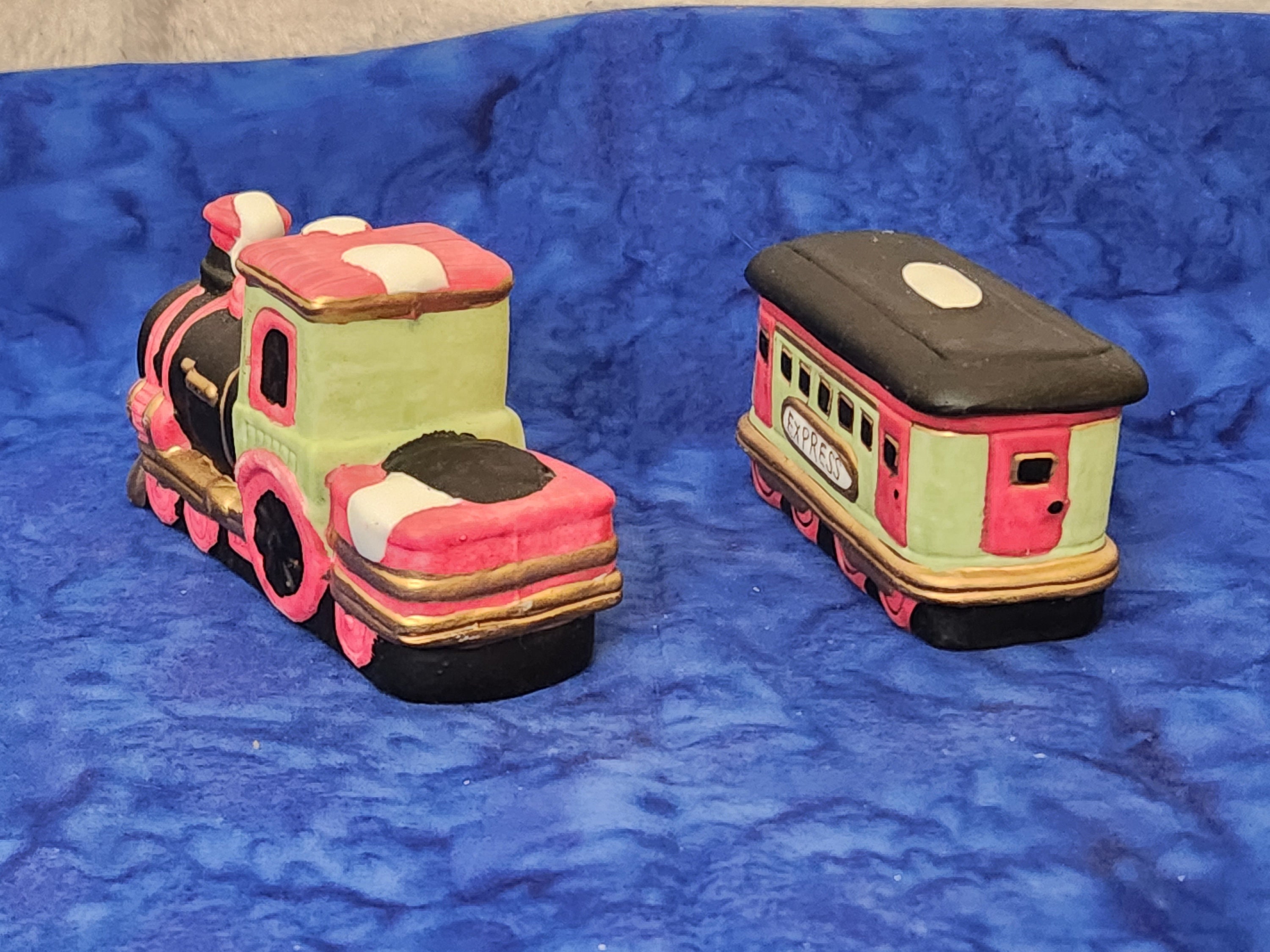 Vintage Ceramic Christmas Train Express 2 Pieces - Etsy