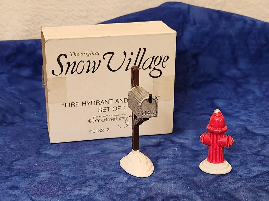 Snow Village Fire Hydrant and Mailbox Set of 2 Department 56 Christmas ...