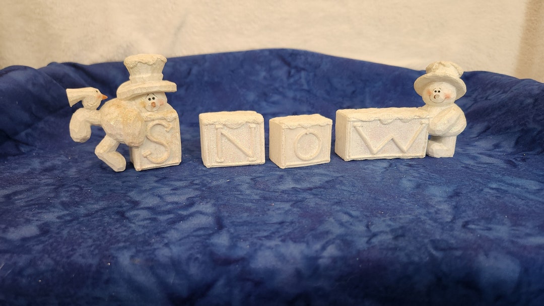 Santa's Workbench Snowmen Block Letters SNOW Christmas Decor - Etsy