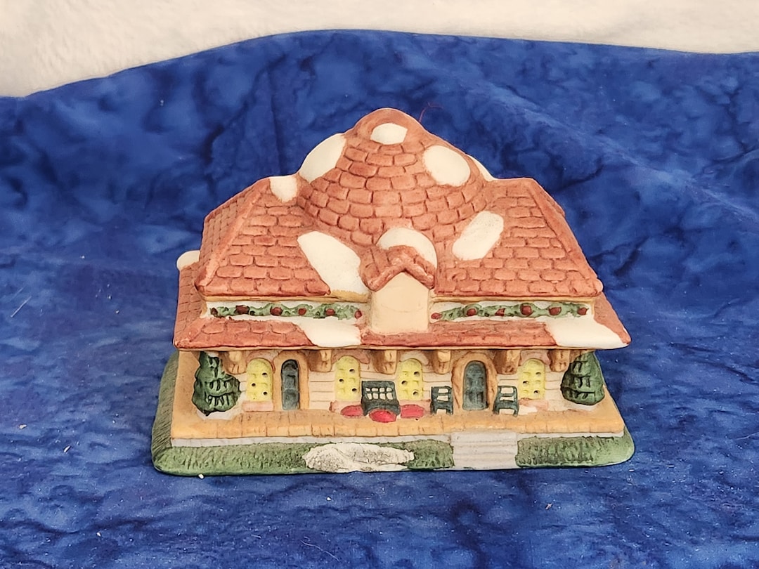 Christmas Village Train Station Light up House - Etsy