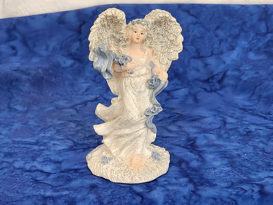 Vintage Rare White and Blue With Glitter Angel From K's Collection ...