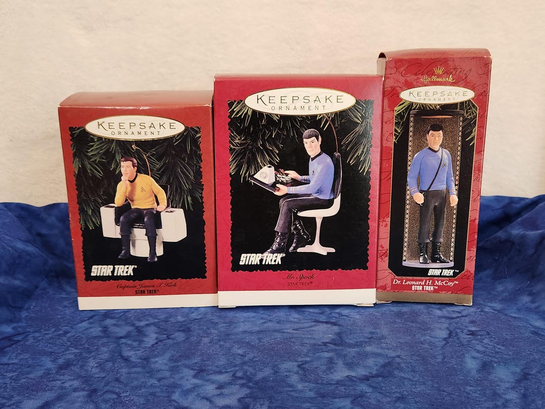 Star Trek Keepsake Ornament Mr Spock Captain James T Kirk Dr Leonard H ...