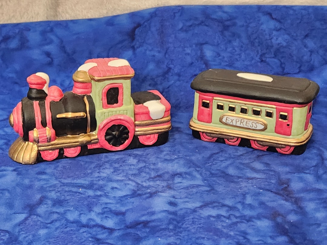 Vintage Ceramic Christmas Train Express 2 Pieces - Etsy