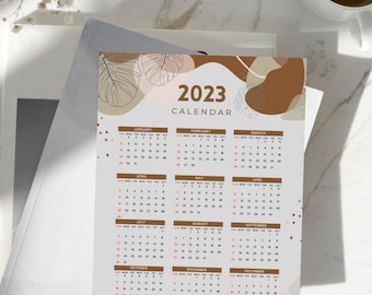 12 Month 2023 Basic Printable Calendar Minimalist PDF - Etsy