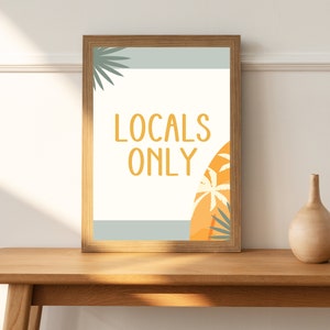 Locals Only Printable Art, Surf Wall Art, Kids Beach Room, Coastal ...