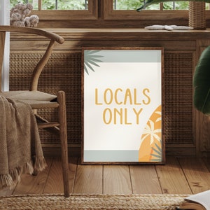 Locals Only Printable Art, Surf Wall Art, Kids Beach Room, Coastal ...