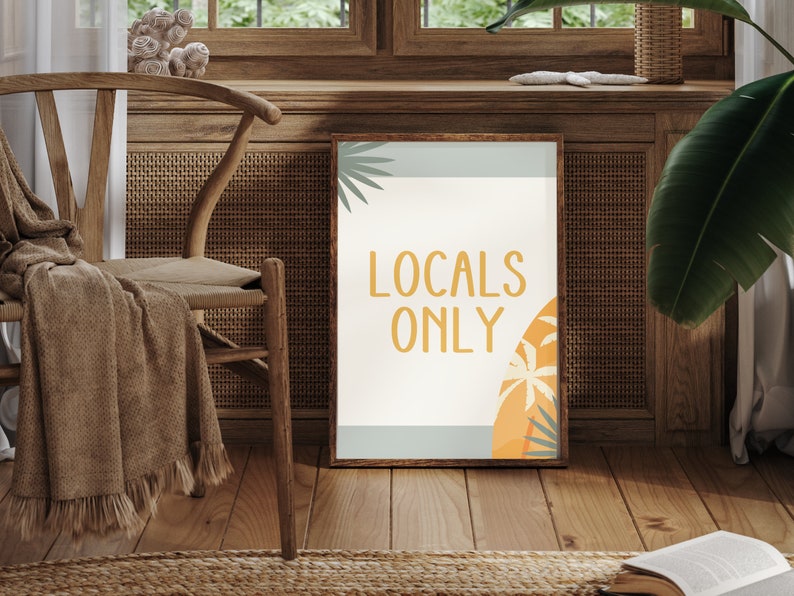 Locals Only Printable Art, Surf Wall Art, Kids Beach Room, Coastal ...