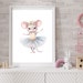 Ballerina Mouse Nursery Wall Art, Sweet Ballet Dancer Print, Pink Girls ...