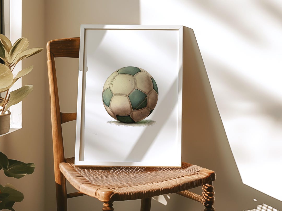 Vintage Soccer Ball Print, Soccer Gift for Kid, Teen Soccer Decor ...