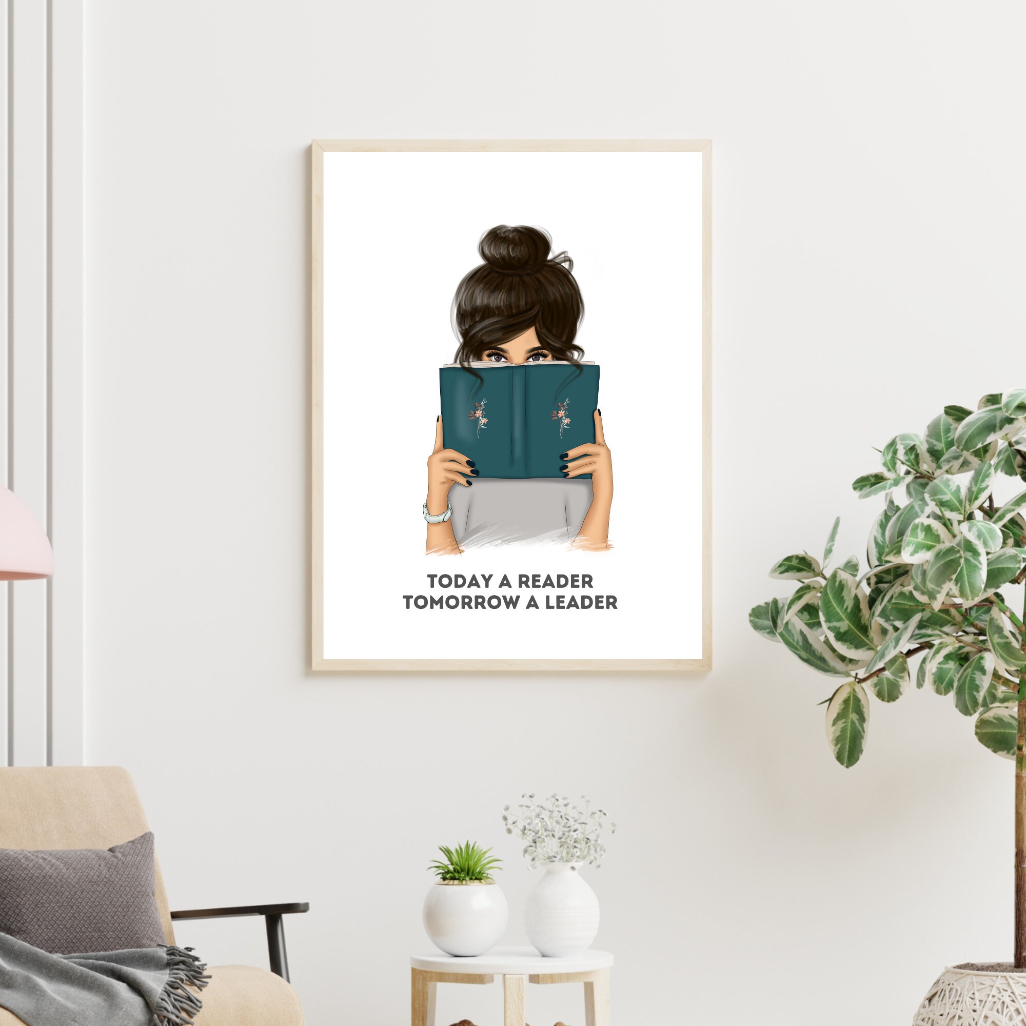 Girl's Bedroom Wall Art, Reading Art Print, Book Lover Gift, Book Lover ...