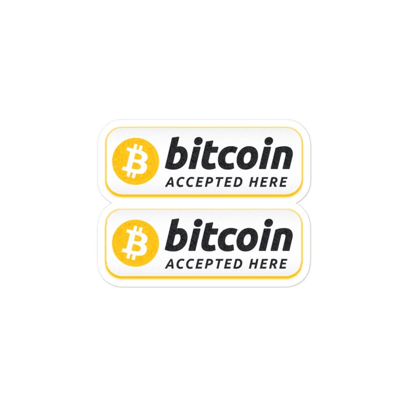 Bitcoin Accepted Here Sticker X2 Crypto Payment Trader Gift - Etsy