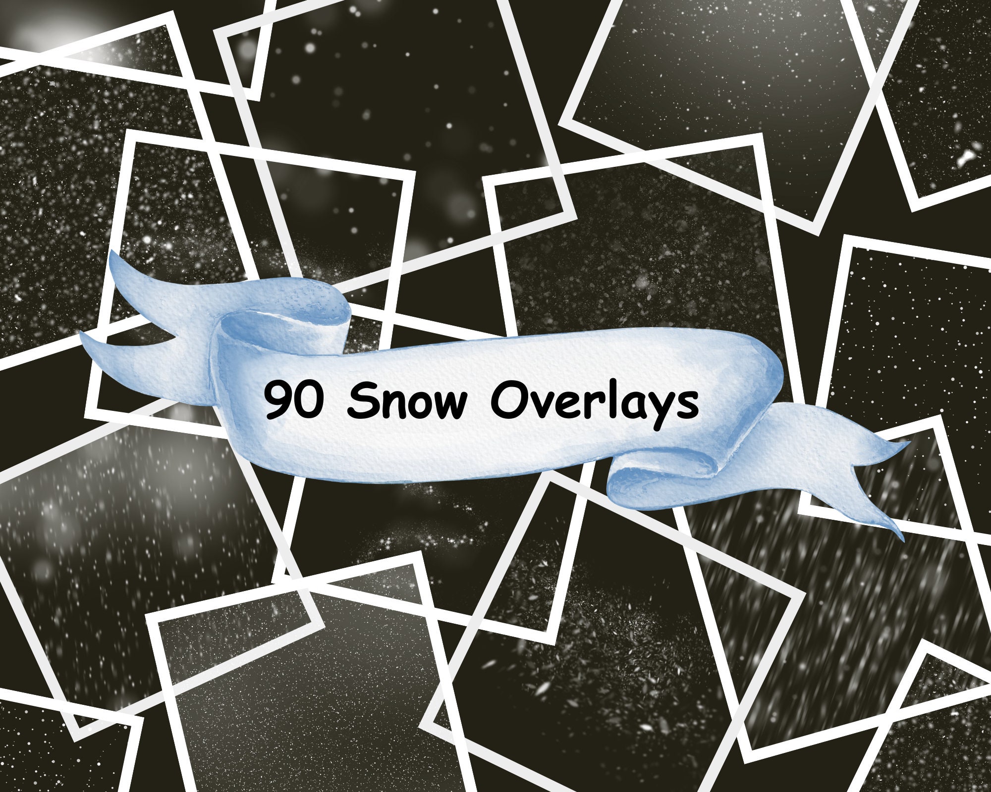 90 Realistic Falling Snow Overlays, Falling Snow, Photoshop Overlays ...
