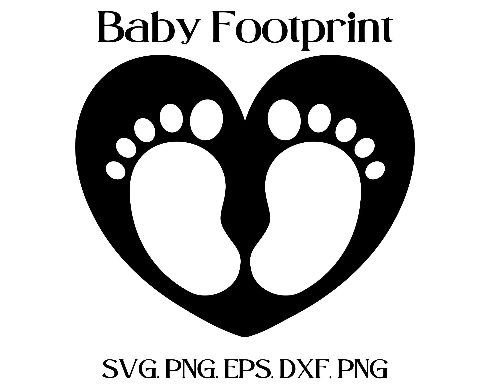 Baby Footprint Svg, Png, Eps, Dxf Instant Download Baby Shower SVG ...