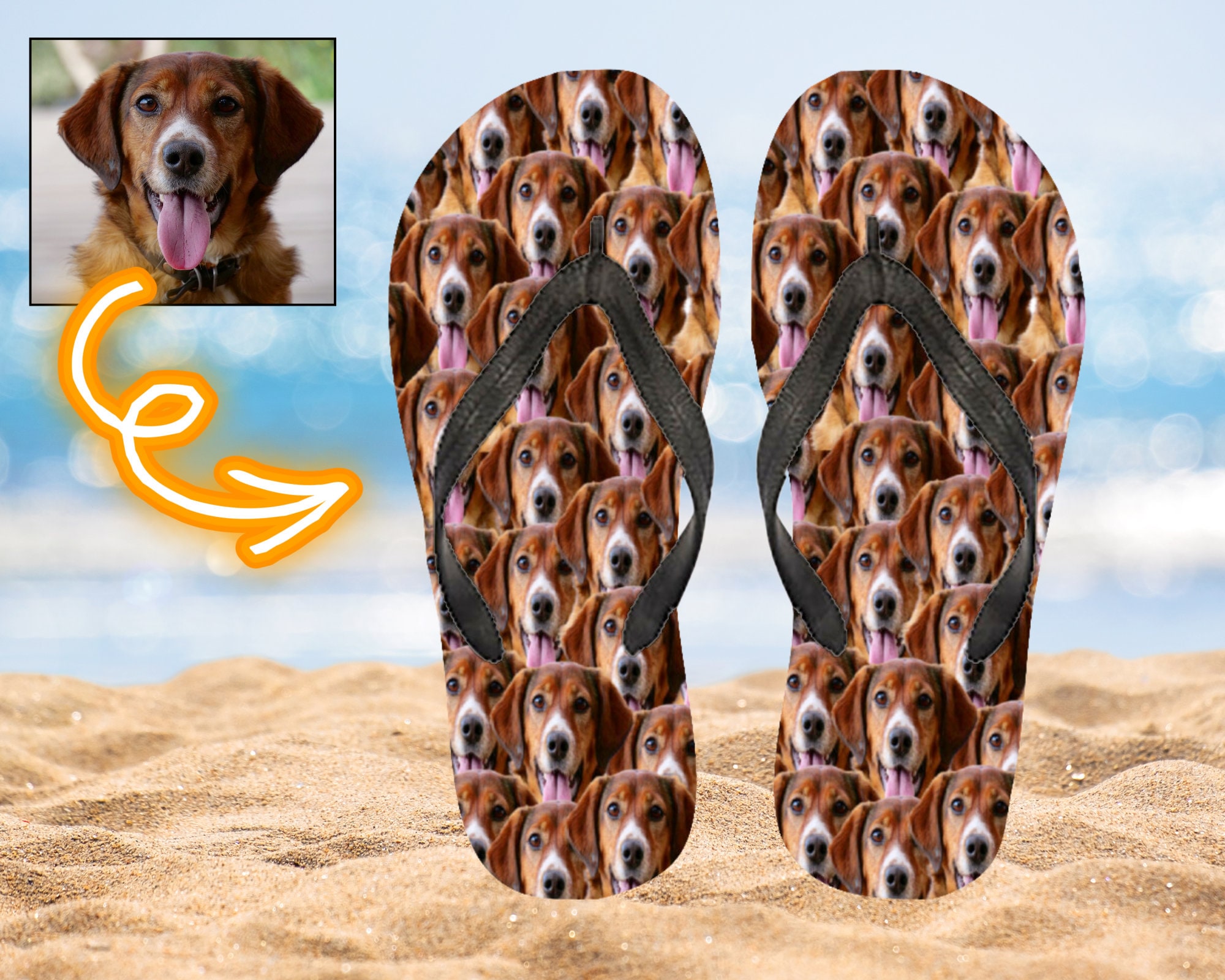 Custom Crazy Face Flip Flops Gift, Photo Flip Flops Gift, Faces on Flip ...