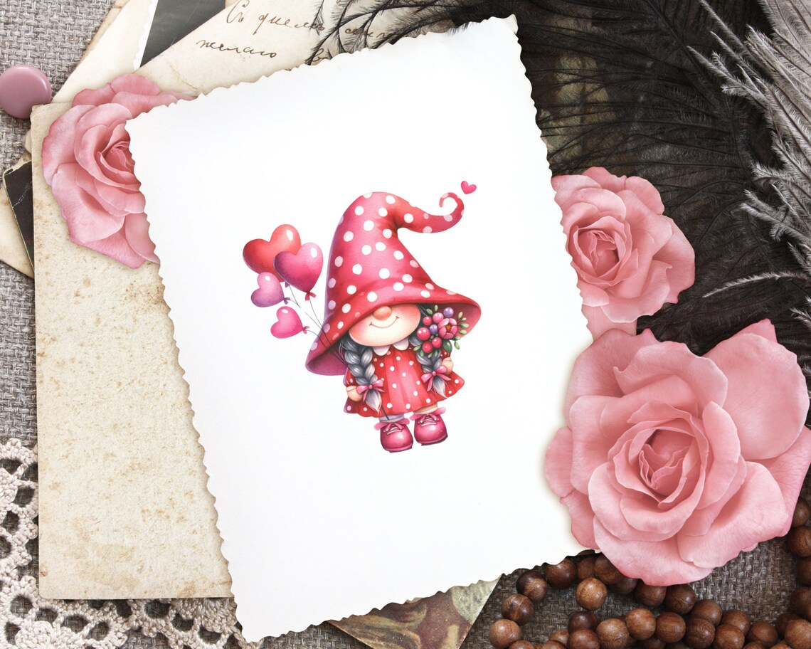 Valentines Gnome Clipart Bundle, Valentines Clipart, Valentines Png ...