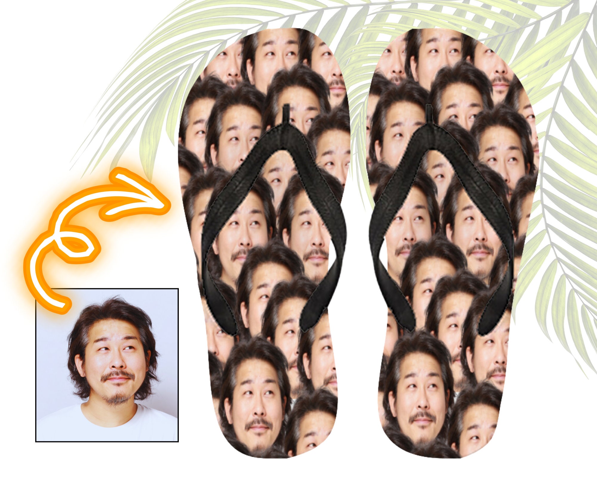 Custom Crazy Face Flip Flops Gift, Photo Flip Flops Gift, Faces on Flip ...